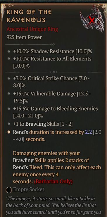 Buy Diablo 4 Unique Items Ring | items7.com